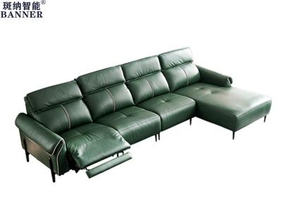 China BN Minimalist Cowhide Functional Sofa Living Room Intelligent Furniture L-Shape Combination Electric Recliner Sofa for sale