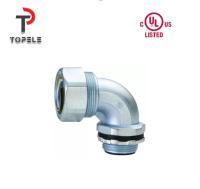China Liquid Tight Flexible Conduit 90 Degree Steel Connector 1/2 to 4 Inch Zinc Die Cast for sale