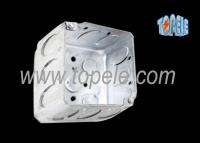 China 4 Inch Square Galvanized Steel Electrical Box with Knockouts 1-1/2 2-1/8 Inch Deep for sale
