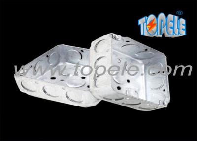China 4 Inch Square Galvanized Steel Electrical Box with Knockouts 1-1/2 2-1/8 Inch Deep for sale