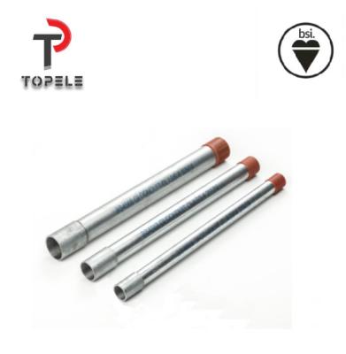 China TOPELE Galvanized Steel BS4568 Conduit Fittings GI Pipe 20mm to 50mm 3.75m for sale