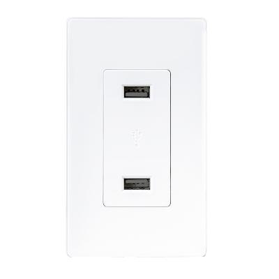 China LD-U001 4.2A Smart High Speed USB Charger Outlet with 2 Ports and Wall Plates for 110-250V Systems for sale