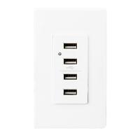 China LD-U002 4.2A Smart USB Wall Outlet with 4 Charging Ports and Dual Wall Plates for 110-250V Systems for sale