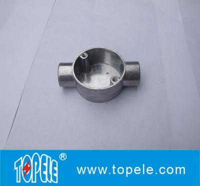 China TOPELE 20mm 25mm BS4568 BS31 Aluminum Two-Way Circular Angle Junction Box for Electrical Conduit Systems for sale