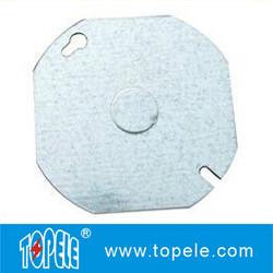 China 4-Inch Flat Octagonal Steel Electrical Cover with 1/2