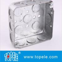 China Galvanized Steel Electrical Boxes And Covers / 4 Inch Square Conduit Boxes with Knockouts for sale