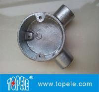 China GI BS4568 Conduit Fitting 20mm 25mm 32mm 90° Angle Circular Junction Box - Steel Electro-Galvanized for sale