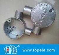 China GI BS4568 Conduit Fitting 20mm 25mm 32mm 90° Angle Circular Junction Box - Steel Electro-Galvanized for sale