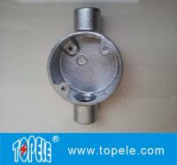 China BS4568 Two Way Malleable Iron Circular Electrical Junction Box - 60.3mm Diameter × 25.4mm Deep Through Way Design for sale