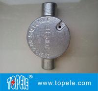 China BS4568 Two Way Malleable Iron Circular Electrical Junction Box - 60.3mm Diameter × 25.4mm Deep Through Way Design for sale