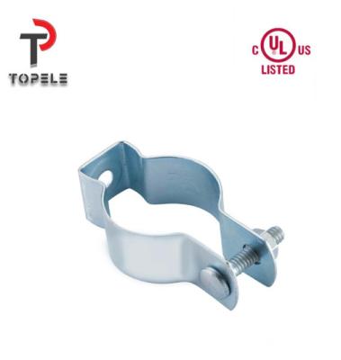 China UL Standard Electrical Conduit Pipe Hanger with Bolt and Nut 1-1/2 Inch Pre-Galvanized Steel for sale