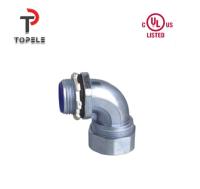 China Liquid Tight Flexible Conduit Connector 90 Degree Zinc Die Cast 1/2 to 4 Inch for sale