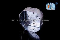 China TOPELE 4x4 Galvanized Steel Octagonal Outlet Box 1.5-2.1 Inch Depth with 0.6-1.6mm Thickness Options for sale