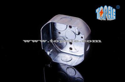 China TOPELE 4x4 Galvanized Steel Octagonal Outlet Box 1.5-2.1 Inch Depth with 0.6-1.6mm Thickness Options for sale
