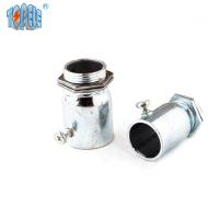 China IEC 61386 Electro-Galvanized Steel EMT Terminal Connector 20MM-50MM Metric Thread for Electrical Conduits for sale