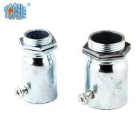 China IEC 61386 Electro-Galvanized Steel EMT Terminal Connector 20MM-50MM Metric Thread for Electrical Conduits for sale