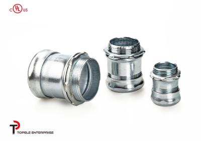 China NPT Thread EMT Steel Compression Connector 1/2 to 4 Inch Zinc Plated Conduit Fitting for sale
