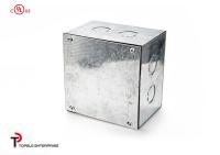 China TOPELE Steel Electrical Conduit Square Junction Box 55-100mm Depth IP65 Rated Outdoor Enclosure for sale