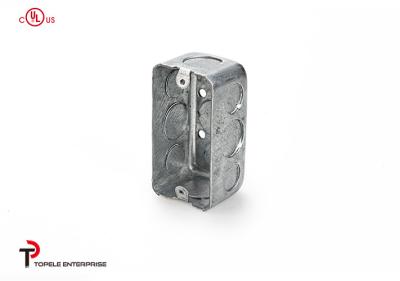 China TOPELE 4x2 Inch 1-1/2 Inch Deep Single Gang Handy Box Six 1/2 Inch Knockouts Galvanized Steel for sale