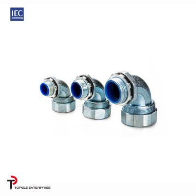 China Liquid Tight 90 Degree Angle Zinc Connector 3/8
