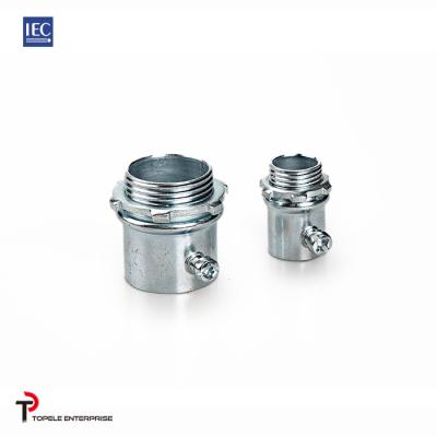 China TOPELE IEC 61386 EMT Connector Set Screw Type 25mm 32mm Silver Zinc Galvanized for sale