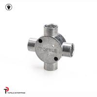 China Malleable Iron Cross Junction Box 20mm 25mm Four Way Circular Conduit Box for sale