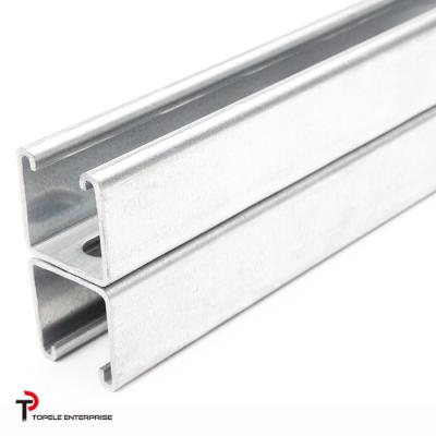 China 41x21mm & 41x41mm Mild Steel Slotted Strut C Channel with 1.5-3.0mm Thickness for Construction Support for sale