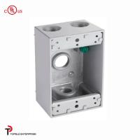 China Rectangle Aluminum Weatherproof Electrical Box 2 Gang 7 Hole 2-5/8 in Deep for sale