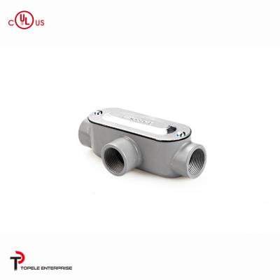 China TOPELE 4 Inch T Type Rigid Conduit Body - Aluminum Construction for Indoor/Outdoor Use with 4.25