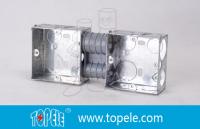 China TOPELE 2-Gang British Standard Metal Conduit Box with PVC - 35mm Depth, 0.8-1.2mm Steel Thickness for Surface Mounted Wiring for sale