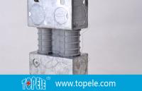 China TOPELE 2-Gang British Standard Metal Conduit Box with PVC - 35mm Depth, 0.8-1.2mm Steel Thickness for Surface Mounted Wiring for sale