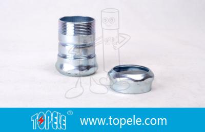 China Zinc Plated Steel EMT Compression Coupling 1/2 Inch to 4 Inch Electrical Connector for sale