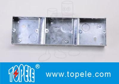China Steel BS4568 1+1+1 Gang Electrical Box 35mm Depth 0.8mm Thickness Saudi Arabia for sale