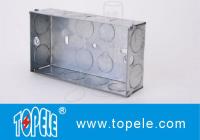China Galvanized Square Electrical Box 2 Gang 73x130mm for Lighting Fixture 16-47mm Depth for sale