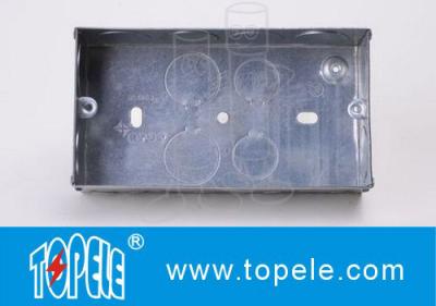 China Galvanized Square Electrical Box 2 Gang 73x130mm for Lighting Fixture 16-47mm Depth for sale