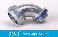 China Liquid Tight Flexible Conduit 90 Degree Watertight Connector Zinc Die Cast Size 3/8 to 2 Inch Blue for sale