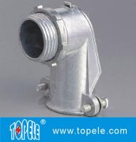China 90 Degree Zinc Flexible Conduit Connector 3/8 to 2 Inch Squeeze Angle Fitting for sale