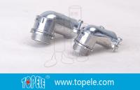 China 90 Degree Zinc Flexible Conduit Connector 3/8 to 2 Inch Squeeze Angle Fitting for sale