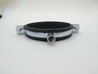 China Heavy Duty Pipe Clamp EMT Conduit Hanger 2 Inch with EPDM Rubber Two Side Screws Galvanized Steel for sale
