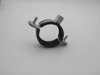 China Heavy Duty Pipe Clamp EMT Conduit Hanger 2 Inch with EPDM Rubber Two Side Screws Galvanized Steel for sale