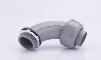 China PVC Plastic Flexible Conduit 90 Degree Liquid-Tight Connectors 3/8