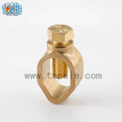 China Gold Color Brass Grounding Connector Wire Terminal Clip - 3/8