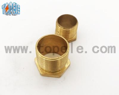 China Brass Flex Metal Conduit Fittings Long Short Male Threaded Hexagon Bush 15mm to 50mm for sale
