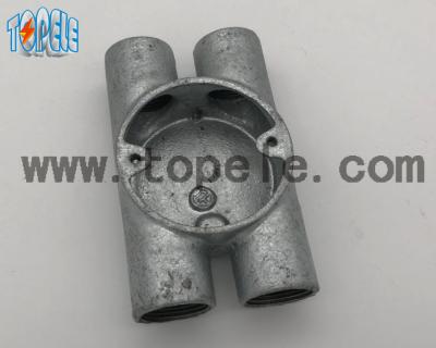China BS4568 Twin Through Way H Malleable Iron Conduit Box 20mm 25mm 32mm for sale