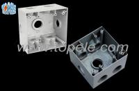 China Rectangle Aluminum Weatherproof Electrical Box 2 Gang 7 Hole 2-5/8 in Deep for sale