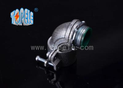 China Zinc 90 Degree Squeeze Angle Connector for Flexible Metal Conduit 3/8 to 2 Inch for sale