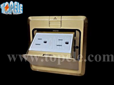 China Square Panel Copper & Round Aluminum Alloy Pop-up Floor Socket GFCI Receptacles 125V 15A/20A with 1.2mm Metal Box for sale