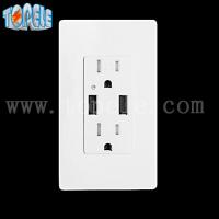 China LD-U002 4.2A Smart USB Wall Outlet with 4 Ports and Dual Wall Plates for 110-250V Installation for sale