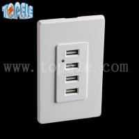 China LD-U002 4.2A Smart USB Wall Outlet with 4 Ports and Dual Wall Plates for 110-250V Installation for sale
