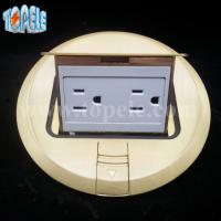 China Square Panel Copper & Round Aluminum Alloy Pop-up Floor Socket GFCI Receptacles 125V 15A/20A with 1.2mm Metal Box for sale